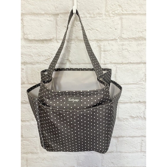 thirty-one | Bags | Thirtyone Square Utility Tote Polka Dots 75 H Black ...